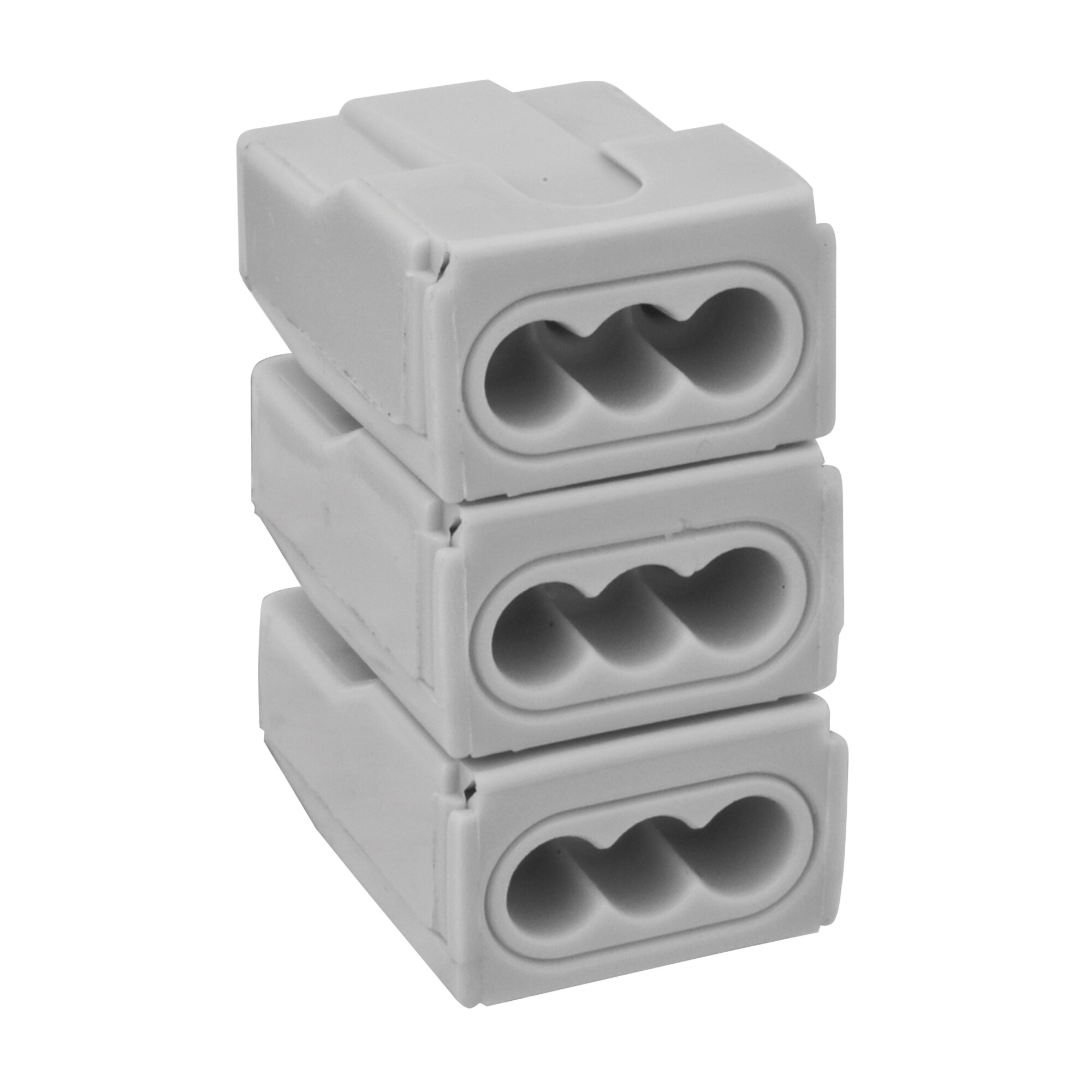 Steckklemme, 3-fach, 1,0 - 2,5 mm², grau - Steckklemmen ...