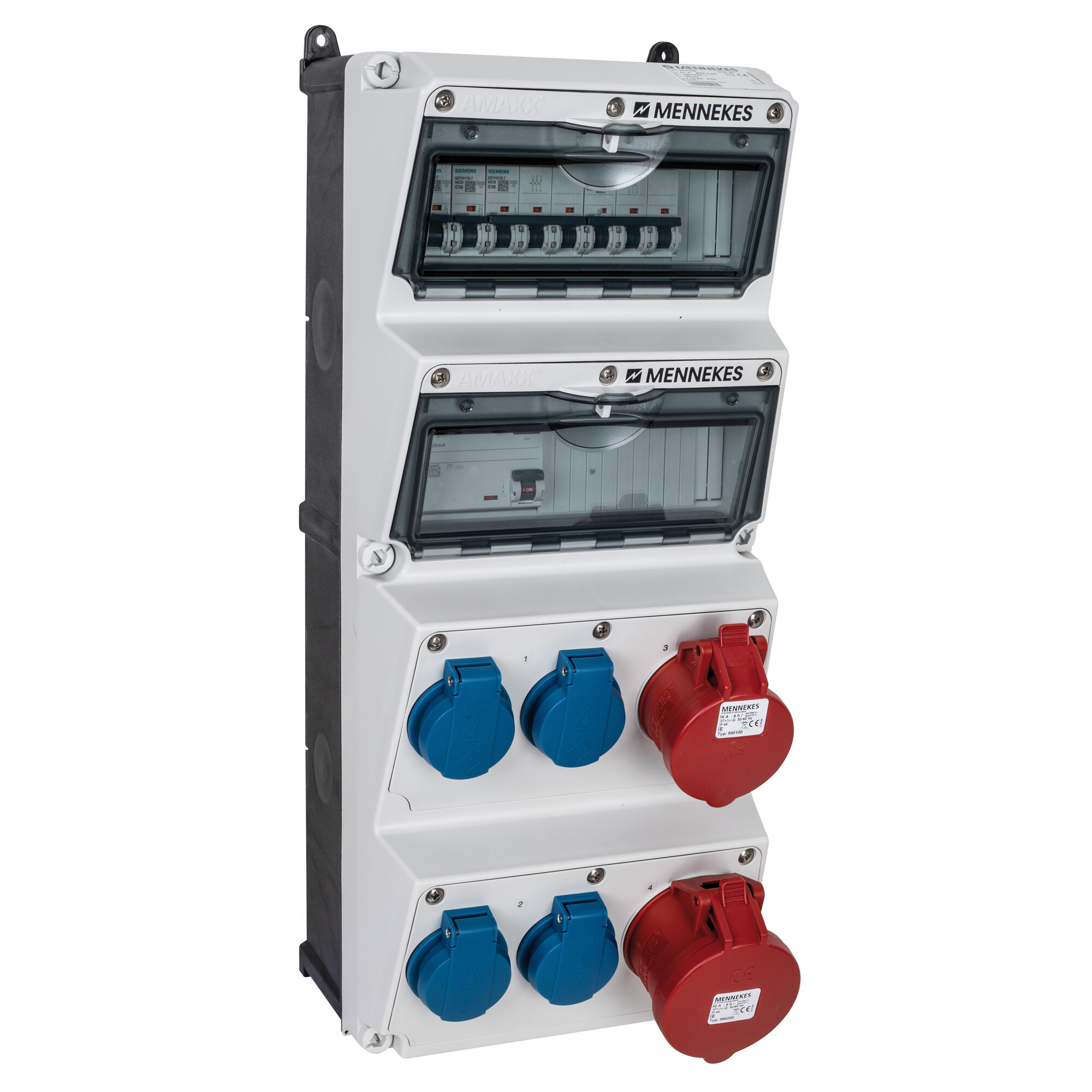 CEE-Steckdosenverteilung, AMAXX®, Ausgang: 4 x Schutzkontakt-Steckdosen ...