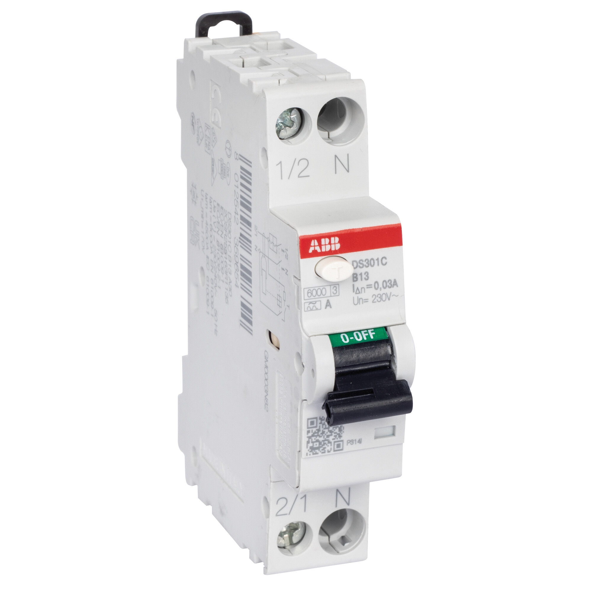 FI/LS-Schutzschalter, DS301C, 2-polig, 1 TE - ABB-FI-Schutzschalter FI-Schutzschalter ...