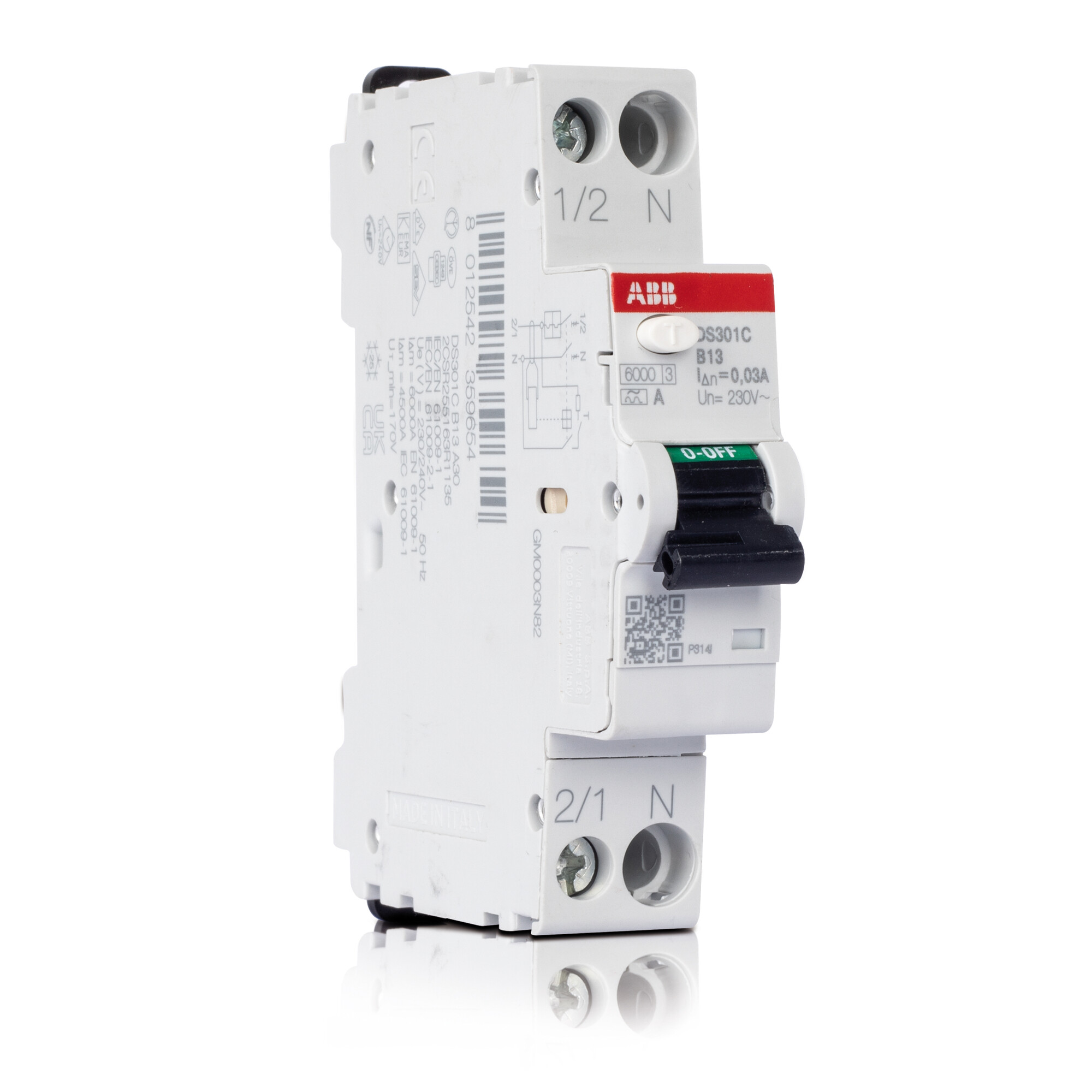 FI/LS-Schutzschalter, DS301C, 2-polig, 1 TE - ABB-FI-Schutzschalter FI-Schutzschalter ...