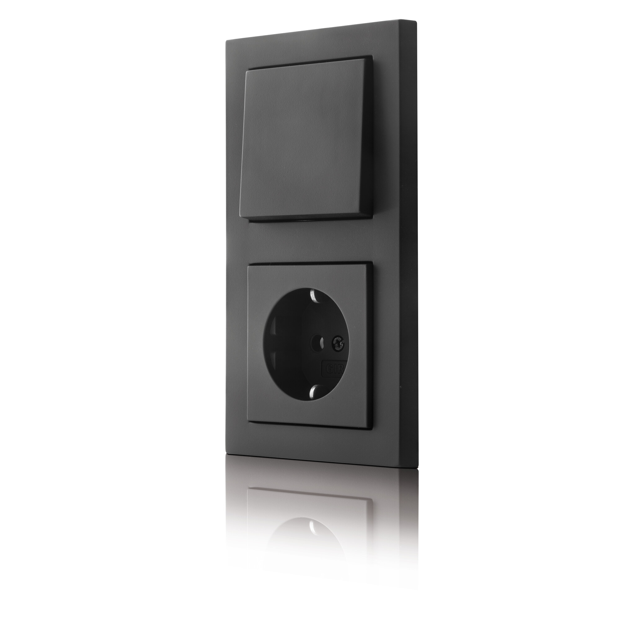 Kombi-Steckdose, SYSTEM 55, schwarz matt - System 55®, E2, schwarz matt ...