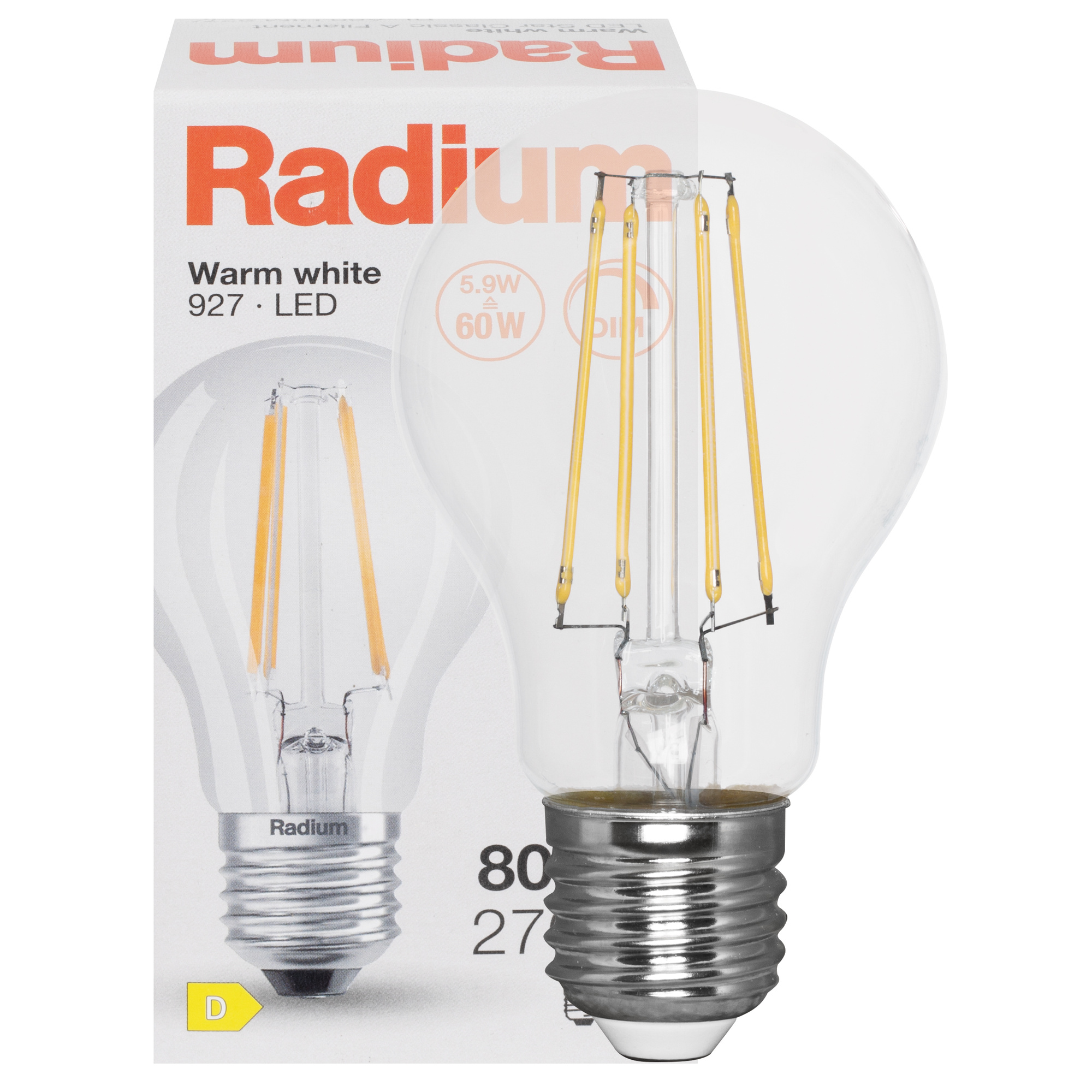LED-Filament-Lampe, LED STAR CLASSIC A, AGL-Form, klar, E27/5,9W (60W), 806 lm, 2700K - LED ...
