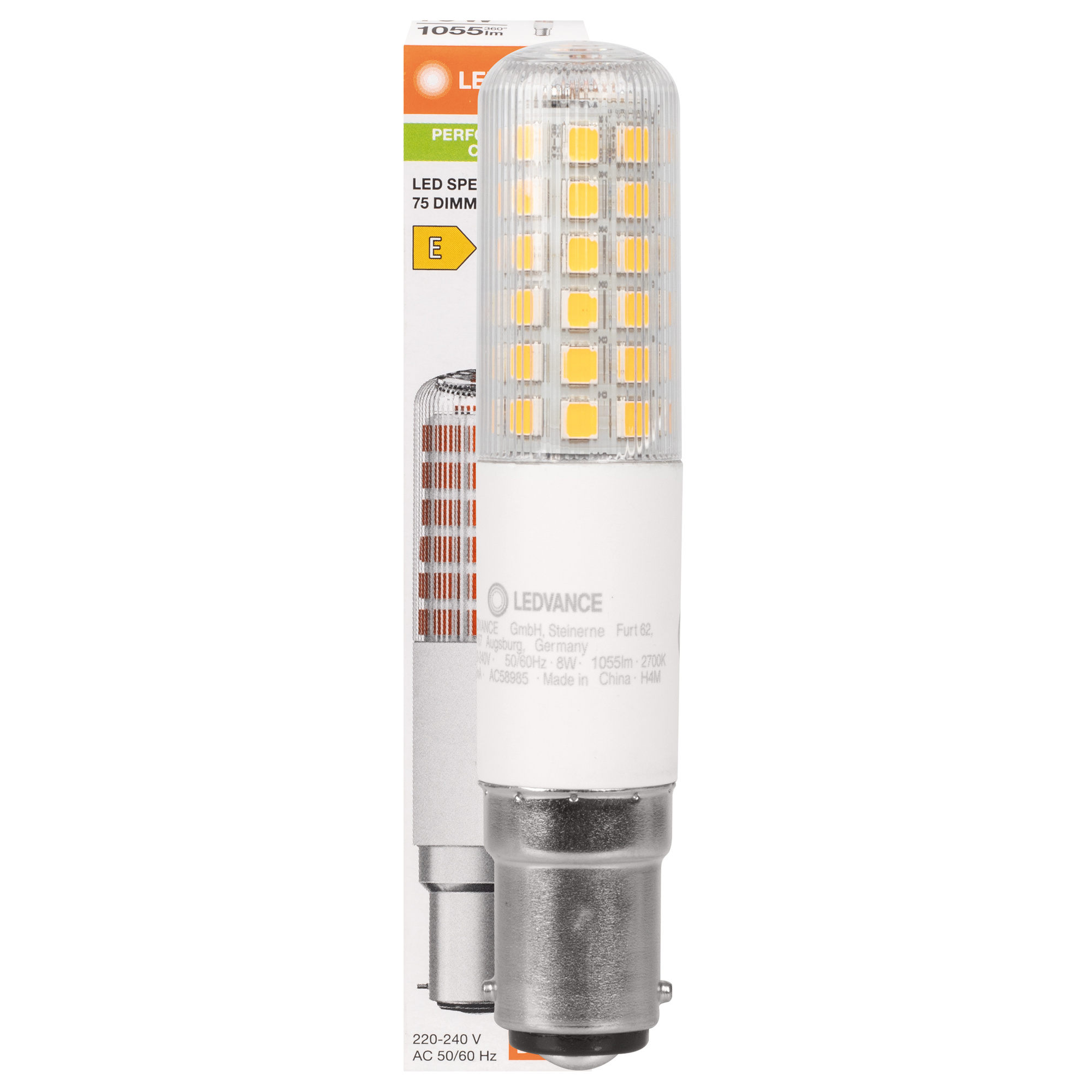 LED-Lampe, LED SPEZIAL T SLIM DIM, Röhren-Form, klar, B15d/8W (75W), 1.055 lm, 2700K - LED ...