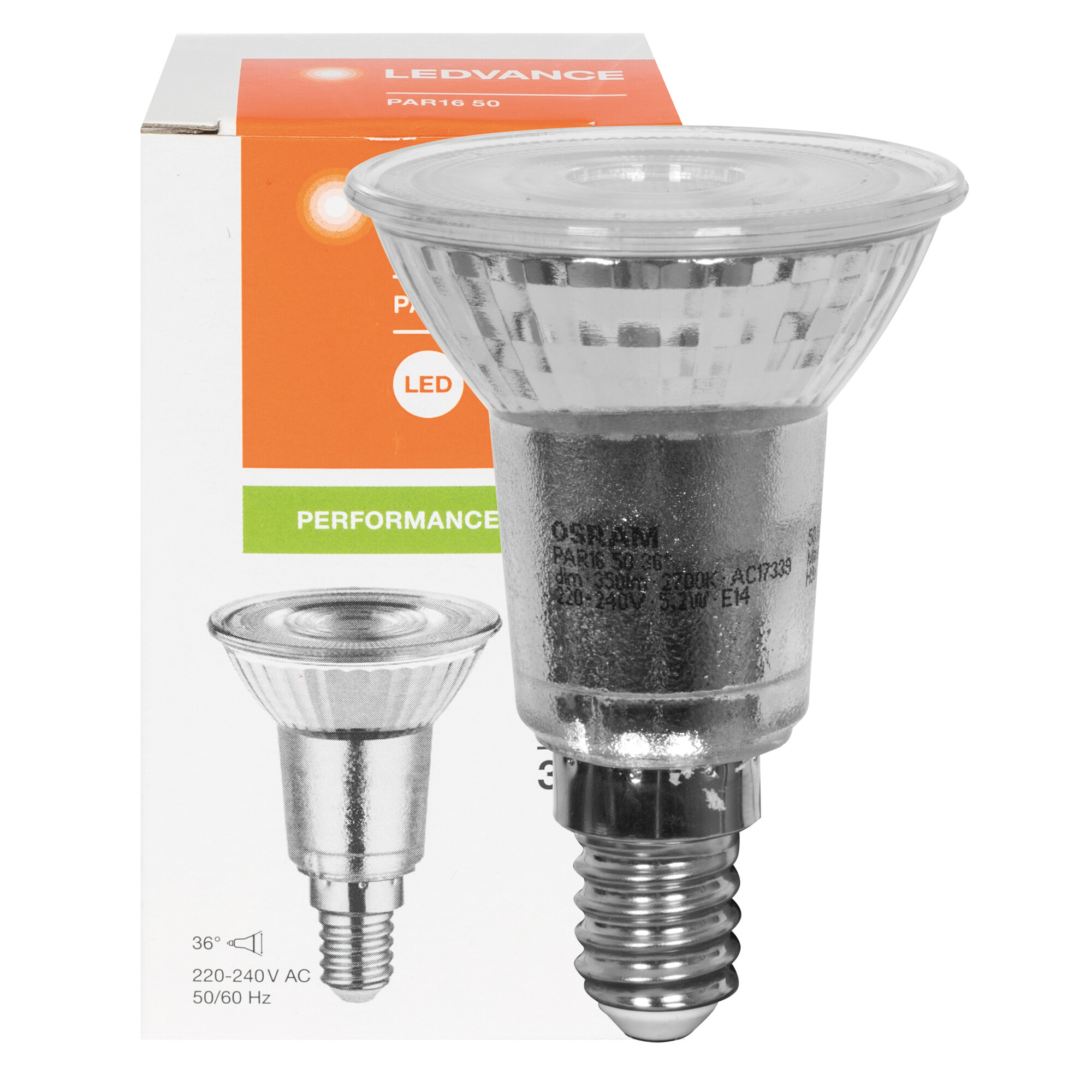 LED-Reflektorlampe, PAR16, E14/4,5W (50W), 350 lm, 2700K - LED ...