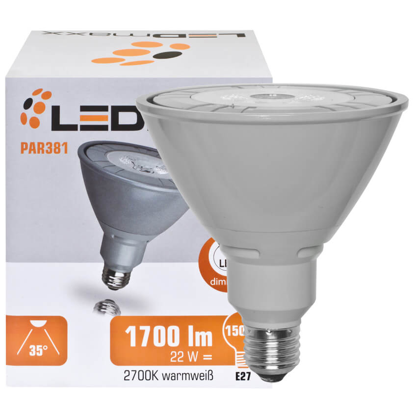 LED-Reflektorlampe, PAR38, E27/22W (150W), 1.700 lm, 2700K ...