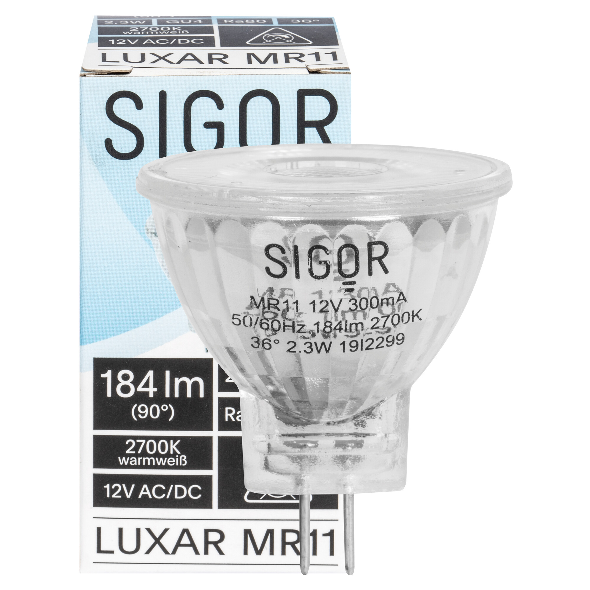 Glas-Reflektror, MR11, LUXAR, GU4, 2700K - LED-Reflektorlampen, GU4 ...