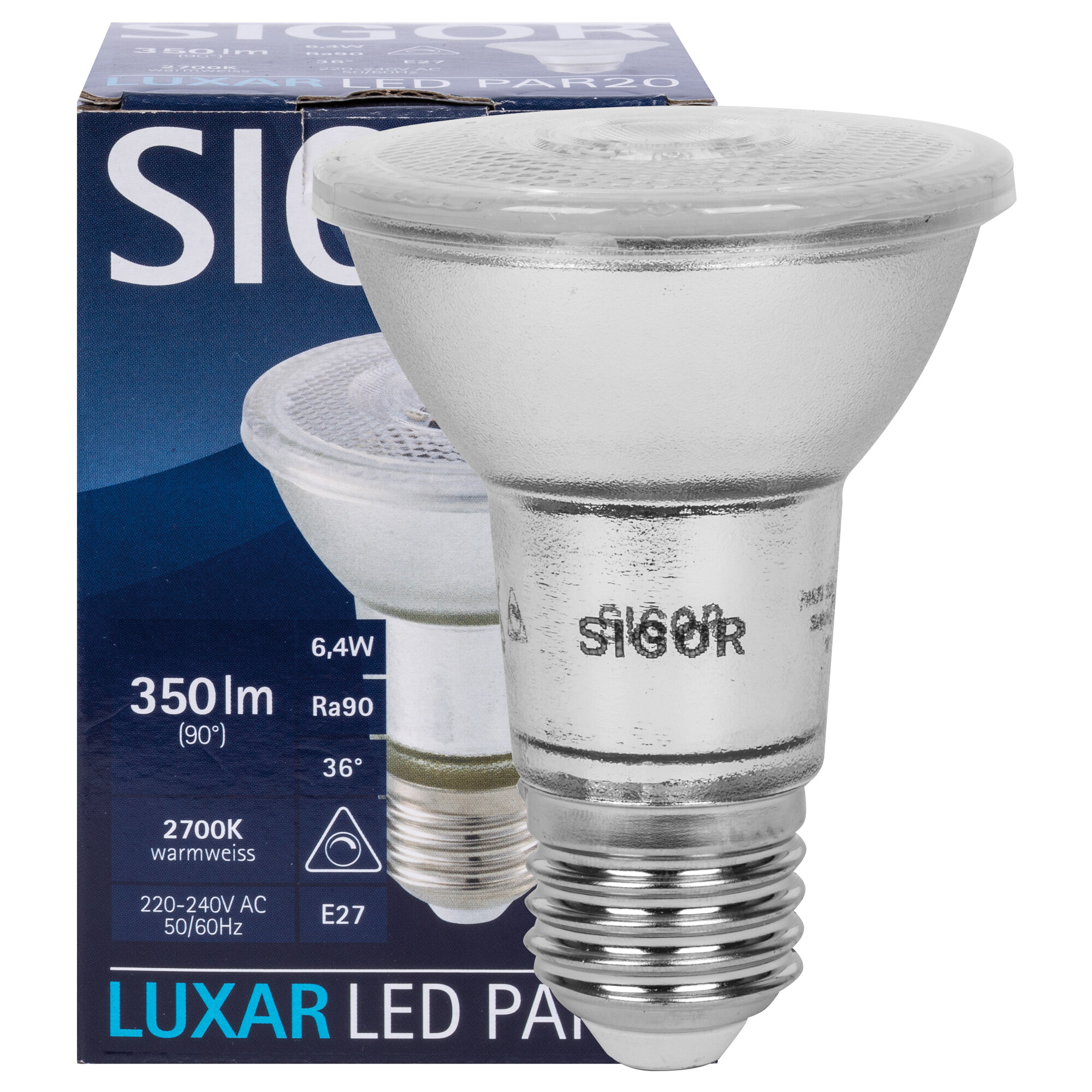 LED-Reflektorlampe, LUXAR, PAR20, PAR30, PAR38, E27, 2700K - LED ...