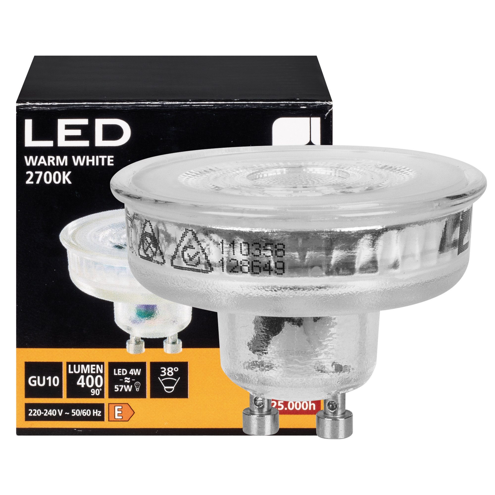 LED-Reflektorlampe, PAR16, GU10/4W (57W), 400 lm, 2700K, superflach ...