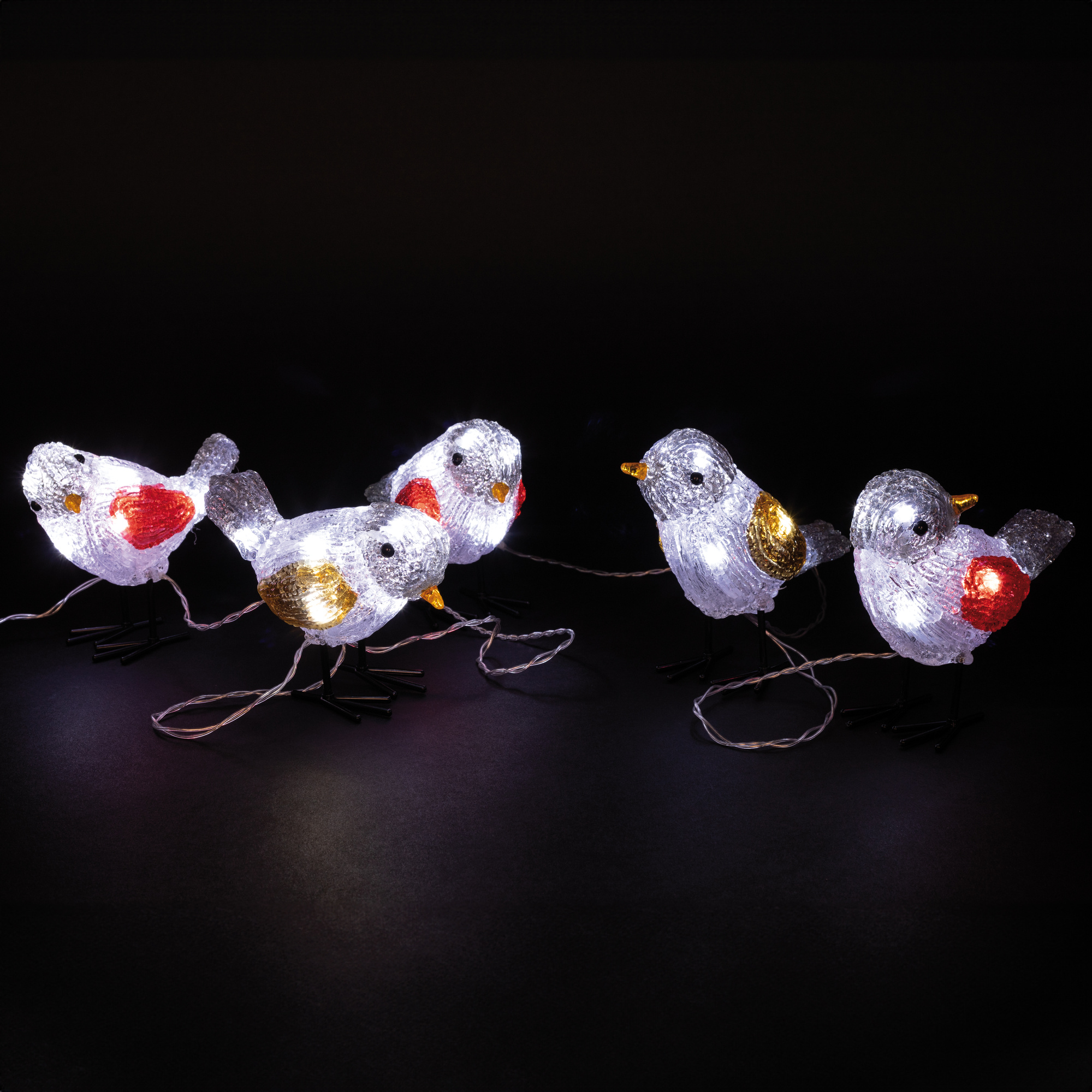 LED-Vögel, 10 weiße LEDs, 5er-Set - Weihnachtliche Beleuchtung ...