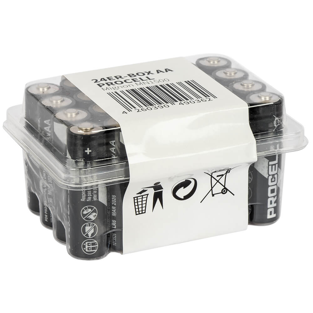 Batterie, PROCELL, Alkali-Mangan, Mignon LR6, AA, 1,5V, in 24er ...